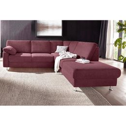 Sit & More sit&more Ecksofa &raquo;Belfort L-Form&laquo; wahlweise mit Vorziehsitz und Bettkasten rot Flachgewebe (100% Polyester);Luxus-Microfaser ALTARA NUBUCK (100% 