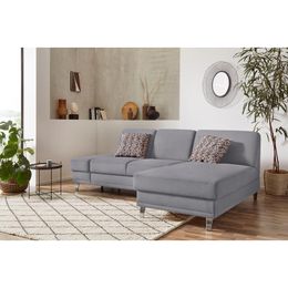 Sit & More sit&more Ecksofa &raquo;Clio L-Form&laquo; optional Schlaffunktion oder Vorziehsitz und Bettkasten, Federkern grau B/H/T: 246cm x 89cm x 165cm, Struktur, 