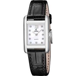 Festina Damen Quarzuhr &raquo;On the Square&laquo; Armbanduhr, Damenuhr, Lederarmband, analog Einheitsgr&ouml;&szlig;e