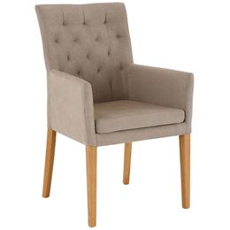 Home Affaire Esszimmerstuhl &raquo;Colorado&laquo; () mit Massivholzgestell braun Holzwerkstoff B/H/T: 60cm x 94,5cm x 60cm, Luxus-Microfaser, Beine Eiche