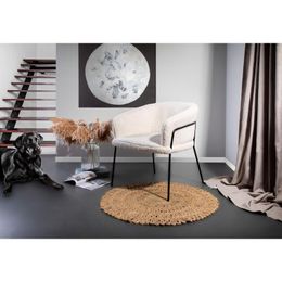GUTMANN FACTORY Sessel &raquo;Winchester&laquo; mit modernem Teddyfell Bezug wei&szlig; B/H/T: 64cm x 74cm x 65cm