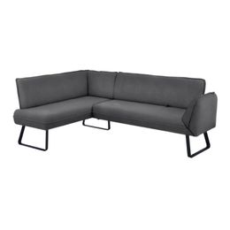 K+w Komfort & Wohnen K+W Komfort & Wohnen Eckbank &raquo;Drive&laquo; mit Seitenteilverstellung am langem Schenkel zur Sitzplatzerweiterung grau B/H/T: 91cm x 68cm, Leder CLOUD, 