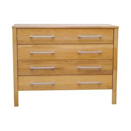 Home Affaire Schubkastenkommode &raquo;Modesty&laquo; aus massiver Kernbuche, mit 4 Schubladen und Metallgriffen beige Massivholz B/H/T: 100cm x 76cm x 45cm, 4 