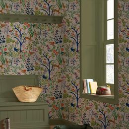 Joules Vliestapete &raquo;Enchanted Woodland Antique&laquo; glatt Design Tapeten beige Vlies B/L: 0,52m x 10m, Rollen: 1
