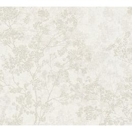 Livingwalls living walls Vliestapete &raquo;New Walls Cosy & Relax in Ast Optik&laquo; Wald botanisch floral leicht strukturiert Florale Tapete Wald Tapeten Wohnzimmer 