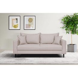 Home Affaire 2-Sitzer &raquo;VEYRAS, hoher Sitzkomfort, Ma&szlig;e B/T/H: 162/84/76 cm&laquo; mit Wellenunterfederung, incl. R&uuml;ckenkissen und Zierkissen beige 100% 