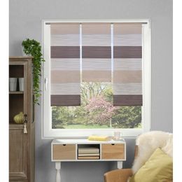 Home Wohnideen Scheibengardine &raquo;GABI&laquo; Stangendurchzug 3 Stk. tlg. 3-tlg. Querstreifen Fensterset GABI grau Polyester 80cm, Stangendurchzug, 30cm