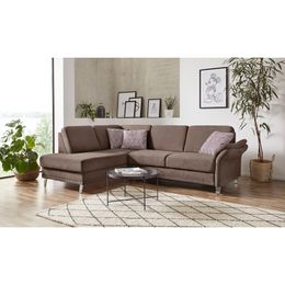 Sit & More sit&more Ecksofa &raquo;Clio L-Form&laquo; wahlweise mit Schlaffunktion und Bettkasten, inklusive Federkern braun B/H/T: 254cm x 89cm x 190cm, Luxus-Microfaser 