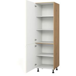 KOCHSTATION Vorratsschrank &raquo;KS-Trea SV60-195&laquo; H&ouml;he 195 cm, Breite 60 cm wei&szlig; eiche astig, B/H/T: 60cm x 195cm x 56cm, T&uuml;ren: 1 Stk. T&uuml;ranschlag rechts