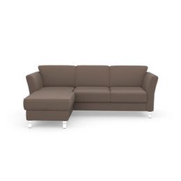 Sit & More sit&more Ecksofa &raquo;Visby L-Form&laquo; wahlweise mit Schlaffunktion und Bettkasten, frei im Raum stellbar grau B/H/T: 248cm x 87cm x 162cm, Luxus-Microfaser 