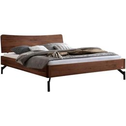 Hasena Holzbett &raquo;Albinia&laquo; Massivholzbett Albinia, Fu&szlig;h&ouml;he 20 cm braun Liegefl&auml;che L&auml;nge B: 210cm x 160cm, Nussbaum, H&ouml;he Bett: 84cm H&ouml;he Fu&szlig;teil: 20cm