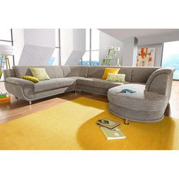 Trendmanufaktur Wohnlandschaft &raquo;Rondo, wahlweine mit Federkern, Breite 320cm, U-Form&laquo; mit Schaumstoffpolsterung, mit Bettfunktion beige Softlux -