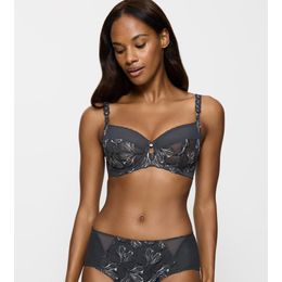 Triumph Damen B&uuml;gel-BH "Wild Iris Florale", Gr. 75, grau, Microtouch, Obermaterial: 46% Polyester, 43% Polyamid, 11% Elasthan, BHs, mehrfarbige