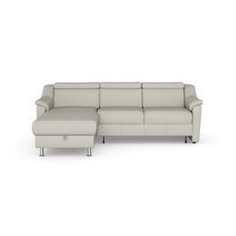 Sit & More sit&more Ecksofa &raquo;Freetown L-Form&laquo; inklusive Kopfteilverstellung und komfortablem Federkern wei&szlig; B/H/T: 257cm x 84cm x 166cm, NaturLEDER , Recamiere 