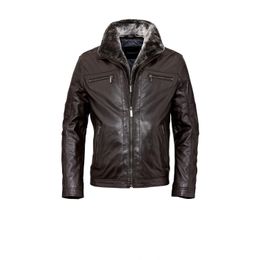 Bugatti Herren Lederjacke "BUHEAVEN", braun, Gr. 50, uni, Obermaterial: 100% Lammleder LEL., Jacken, mit Rei&szlig;verschlusstaschen