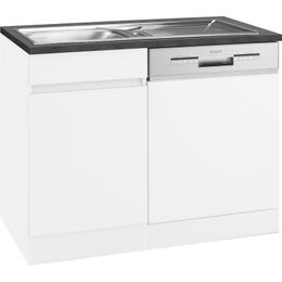 Optifit Sp&uuml;lenschrank &raquo;Roth&laquo; Breite 110 cm wei&szlig; wei&szlig;, B/H/T: 110cm x 88cm x 60cm, T&uuml;ren: 2 Stk., Komplettausf&uuml;hrung