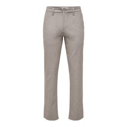Only & Sons ONLY & SONS Herren Stoffhose "ONSMARK TAP BRUSH PIQUE 0353 PANT NOOS", beige, Gr. 33, unifarben, Web, Obermaterial: 64% Polyester, 33% Viskose, 3%