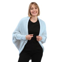 FELIX HARDY Damen Strickjacke "Lang&auml;rmelige Strickjacke aus Wollmischung mit Fledermaus&auml;rmeln", blau, Gr. S, 90% Polyacryl, 10% Wolle, Strickjacken