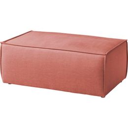 OTTO home Hocker &raquo;SHERWOOD Samtvelours Polsterhocker&laquo; passend zur Polster-Serie SHERWOOD rot 100% Polyester B/H/T: 102cm x 42cm x 69cm, Samtvelours