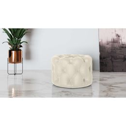 Home Affaire Hocker &raquo;FOLLINA&laquo; Polsterhocker mit klassischer Chesterfield-Knopfheftung beige 100% Polyester B/H/T: 60cm x 39cm x 60cm, Samtvelours, 