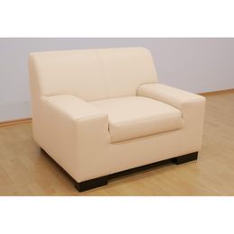 DOMO collection Sessel &raquo;Norma Top, elegant und modern, flache Armlehnen, komfortabel,&laquo; beige grobe Struktur (100% Polyester);Kunstleder SOFTLUX ;