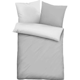 Bettw&auml;sche &raquo;0560500&laquo; 2 Stk. Microfaser-Satin,2 teilig, pflegeleichte Bettw&auml;sche mit Rei&szlig;verschluss grau Microfaser, Obermaterial: 100% Polyester B/L: 