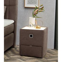 Jockenh&ouml;fer Nachtkonsole &raquo;Lancy&laquo; mit LED-Beleuchtung braun Glas, Holzwerkstoff B/H/T: 42,5cm x 53cm x 45cm, 1 Stk.