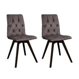 OTTO home Esszimmerstuhl &raquo;Rania&laquo; (Set) 2 Stk.mit Massivholzbeinen braun Holzwerkstoff, Massivholz B/H/T: 45cm x 91cm x 55cm, 2 Stk., Samtvelours, 