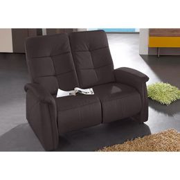 exxpo - sofa fashion Sofa &raquo;Tivoli, Kinosofa, bequem und komfortabel durch die Relaxfunktion&laquo; (2-sitzig), schmale Armlehnen braun Luxus-Microfaser 