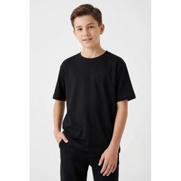 name it Jungen T-Shirt &raquo;NKMVOBBO SS NREG TOP NOOS&laquo; loose fit mit leicht &uuml;berschnittenen Schultern schwarz 116
