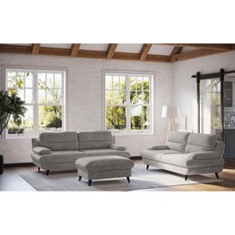 OTTO home 3-Sitzer &raquo;Pike, B: 218 cm&laquo; mit Metallf&uuml;&szlig;e, wahlweise auch in Echtleder 92% POLYESTER (PES) / 8% POLYAMID (PA) B/H/T: 218cm x 90cm x 95cm, 