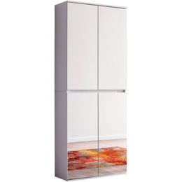 Home Affaire Garderobenschrank &raquo;Malcesine&laquo; Garderobenschrank mit 4 T&uuml;ren - (B/T/H) 74/34/191 cm Holzwerkstoff B/H/T: 74cm x 191cm x 34cm, T&uuml;ren: 4 Stk