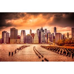 papermoon Fototapete &raquo;New York Sonnenuntergang&laquo; bunt Vlies B/L: 3m x 2,23m, Bahnen: 6 Stk.