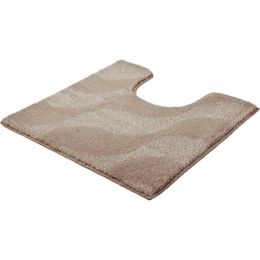 Kleine Wolke Badematte &raquo;&raquo;Onda&laquo;, Badvorleger, Badezimmer Teppich&laquo; H&ouml;he 15 mm rutschhemmend beschichtet fu&szlig;bodenheizungsgeeignet Badteppich, modernes Ton in Ton 