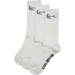 Karl Kani Damen Basicsocken "Karl Kani Unisex Karl Kani Signature Socks 3 Pack", Gr. 39, wei&szlig;, Baumwolle, Elasthan, Polyester, Socken