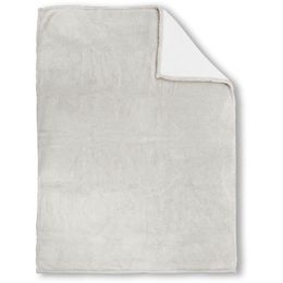 Biberna Tagesdecke &raquo;Tagesdecke Sherpa&laquo; Kuscheldecke, superweiche + warme Sherpa Wende-Decke wei&szlig; Polyester B/L: 150cm x 200cm