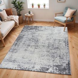 Teppich &raquo;WAMBA&laquo; rechteckig 10 mm H&ouml;he Modern abstrakter Teppich im Marble-Look grau Polypropylen (PP) B : 200cm 1 Stk., 10mm, L: 275cm