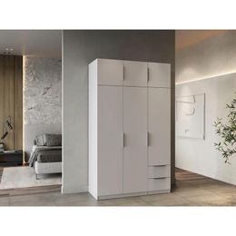 Demeyere Group Kleiderschrank &raquo;Ghost&laquo; viel Stauraum, mit Innenaustattung wei&szlig; Holzwerkstoff Matt Weiss, B/H/T: 119,4cm x 203cm x 49,6cm, Schubladen: 2