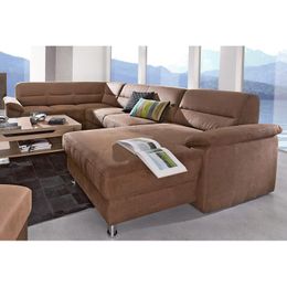 Sit & More sit&more Wohnlandschaft &raquo;Top Ascara U-Form&laquo; inklusive Boxspring/Federkern-Polsterung, wahlweise mit Schlaffunktion braun NaturLeder in Sitz und R&uuml;cken