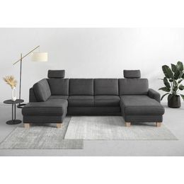 OTTO home Wohnlandschaft &raquo;Summer U-Form&laquo; mit oder ohne Schlaffunktion und Bettkasten, Cord-Bezug grau 100% Polyester B/H/T: 314cm x 91cm x 170cm, 