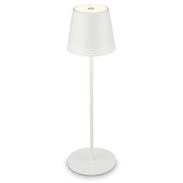 Briloner Leuchten LED Tischleuchte &raquo;KIKI&laquo; LED-Modul 1 Stk. Warmwei&szlig; mit Akku, h&ouml;henverstellbar, USB-C, warmwei&szlig;, IP44, silber, 38 cm wei&szlig; 1, &Oslash; 12cm H: 38cm, 1 Stk.