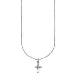 Firetti Damen Kette mit Anh&auml;nger &raquo;Silberkette mit Anh&auml;nger Kreuz&laquo; silber Silber 925 (Sterlingsilber), L: 45 B: 1mm