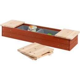 Pinolino Sandkasten &raquo;Hedda, rot/natur&laquo; rot Massivholz B/H/L: 113,5cm x 18,5cm x 114cm