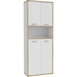 FORTE Aktenregal &raquo;Keflav&laquo; Breite 84,5 cm wei&szlig; Holzwerkstoff B/H/T: 84,5cm x 226,4cm x 41,5cm, 6 Stk. offene F&auml;cher