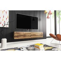 Home Affaire Lowboard &raquo;LOWBOARD D, wahlweise mit oder ohne Beleuchtung&laquo; modernes TV-Board ohne Griffe, mit viel Stauraum,stehend und h&auml;ngend braun B/H