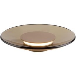 Neuhaus PURE LED Tischleuchte &raquo;PURE Moon&laquo; LED-Board 1 Stk. Warmwei&szlig; Stufenloses dimmen per Touchdimmer, Glas amberfarben beige 1, &Oslash; 32cm H: 6,6cm, 1 