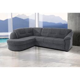 Sit & More sit&more Ecksofa &raquo;Savona&laquo; wahlweise mit Schlaffunktion grau NaturLEDER (echtes Rindsleder) in Sitz und R&uuml;cken. Korpus in passendem Kunstleder SOFTLUX 