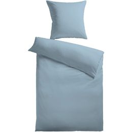 Kinzler Bettw&auml;sche &raquo;Mikrofaser Fleece&laquo; 2 Stk. Uni Farben, angenehm warm blau Fleece, Obermaterial: 100% Polyester B/L: 135cm x 200cm, 1 Stk., 1 Stk., 