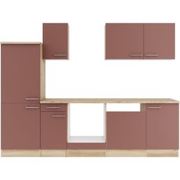 Optifit K&uuml;che &raquo;Bella&laquo; Breite 210 cm, wahlweise mit E-Ger&auml;ten rot B/H/T: 270cm x 60cm, ohne E-Ger&auml;te