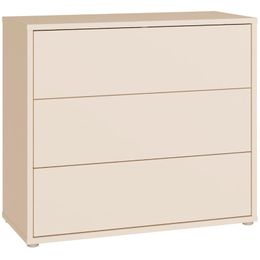 FORTE Kommode &raquo;Alice Springs, Kommode, 3 Schubk&auml;sten B/H/T 94,8/83,1/41,5&laquo; Schubk&auml;sten mit Vollauszug, grifflos,Push to open beige Holzwerkstoff B/H/T